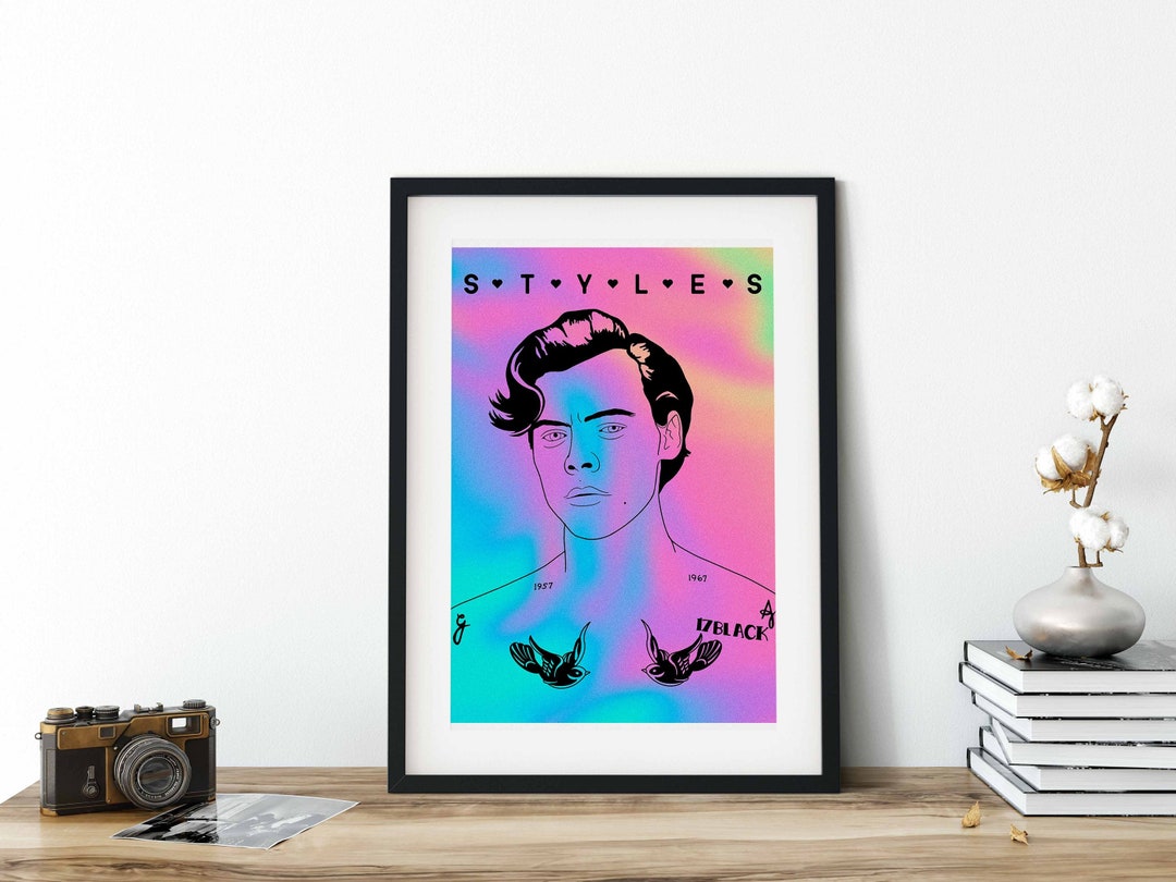 Harry Styles Holographic Style Wall Art Print Wall Art Wall Decor Harry ...