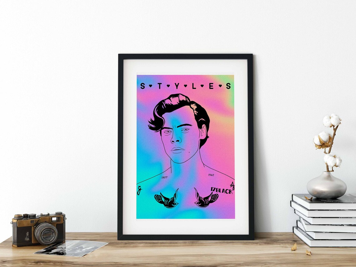 Harry Styles Holographic Style Wall Art Print Wall Art Wall Decor Harry ...