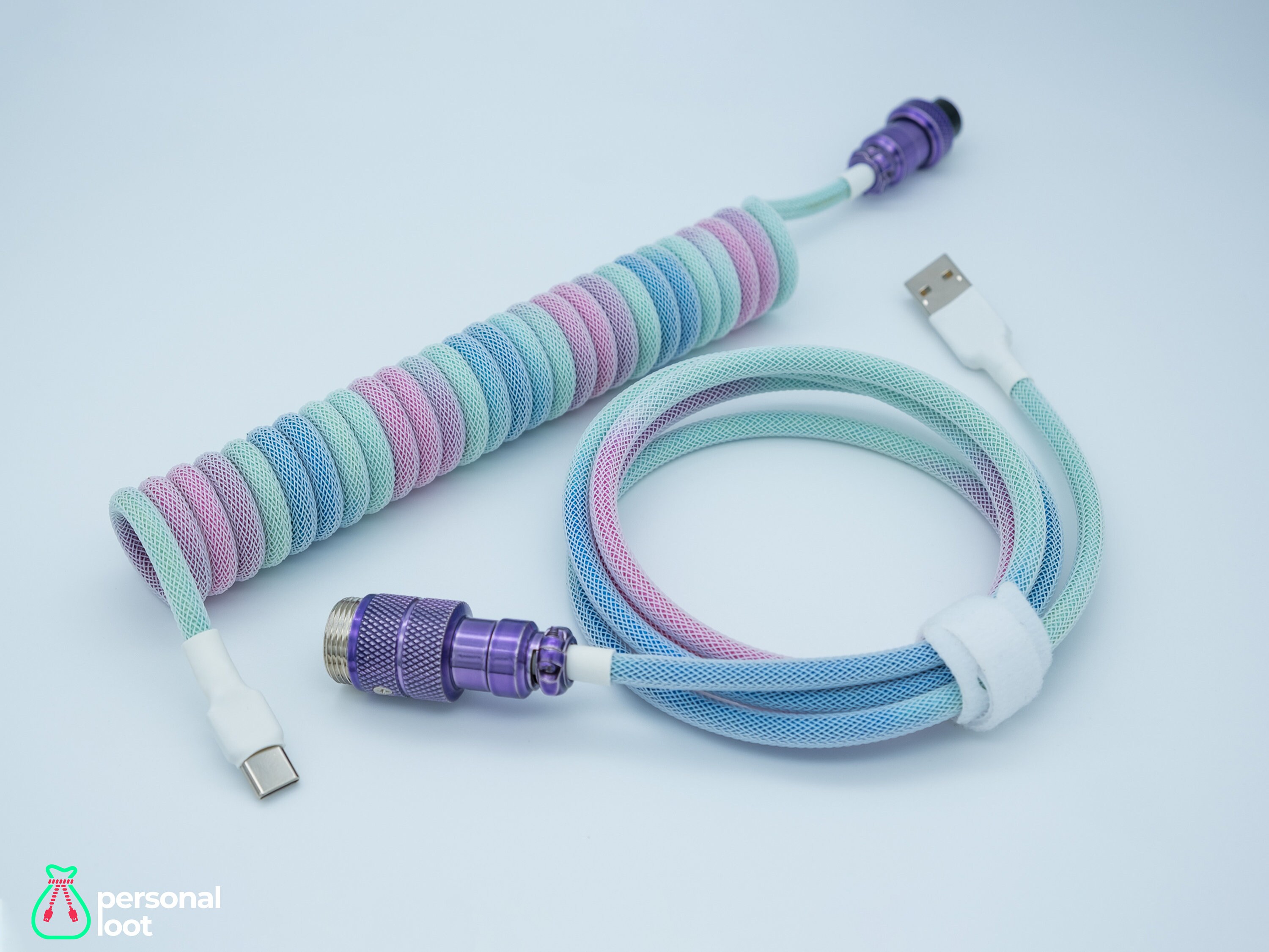 Milky Way Custom Coiled Keyboard Cable With Metallic Purple | Etsy