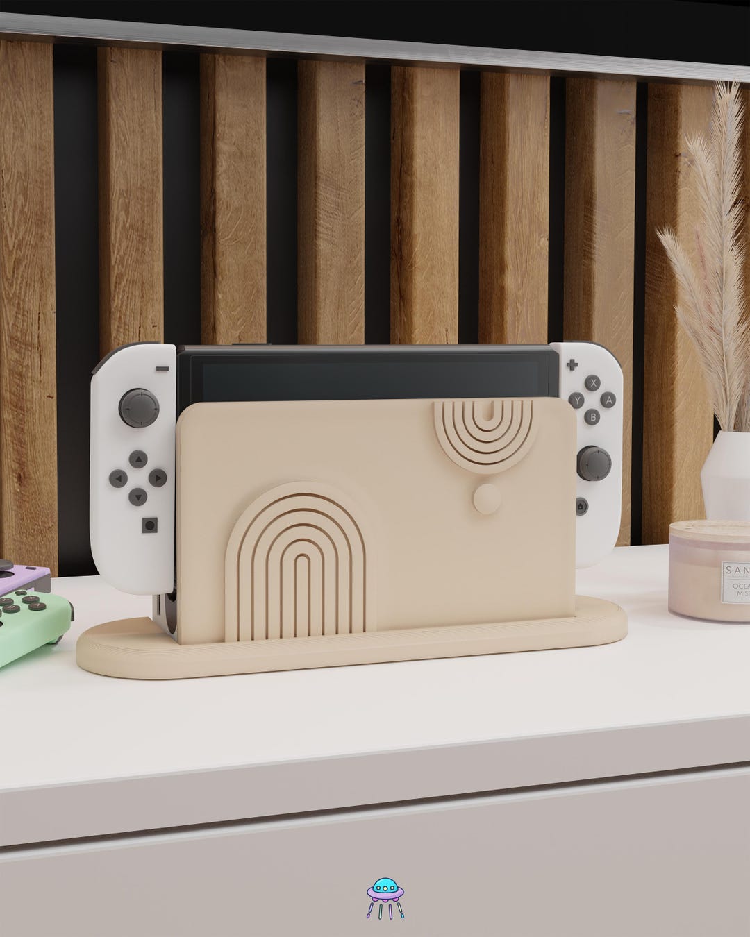 Abstract Nintendo Switch Dock Cover | Minimalist Arch Boho Faceplate ...