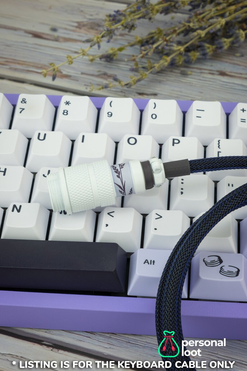 Cable enrollado personalizado color lavanda para teclados mecánicos ...
