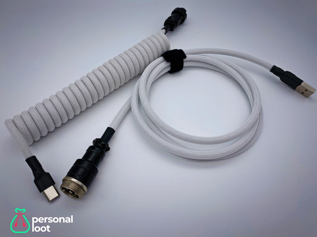 Panda Custom Coiled Keyboard Cable With Black Coloured Aviator Made to ...