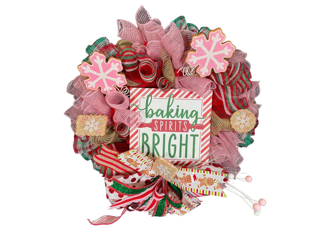 Christmas Baking Wreath - Baking Spirits Bright Cookie Wreath ...