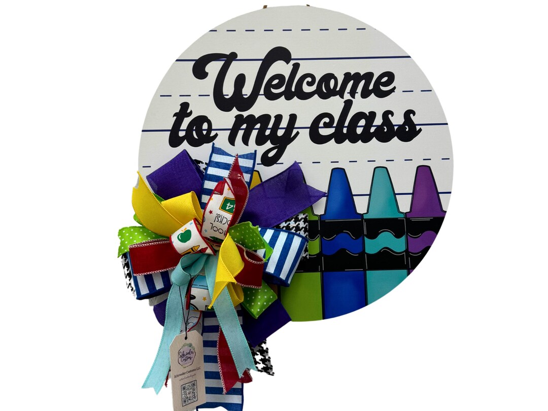 18-inch Welcome to My Class Door Sign, Teacher Classroom Decor With ...