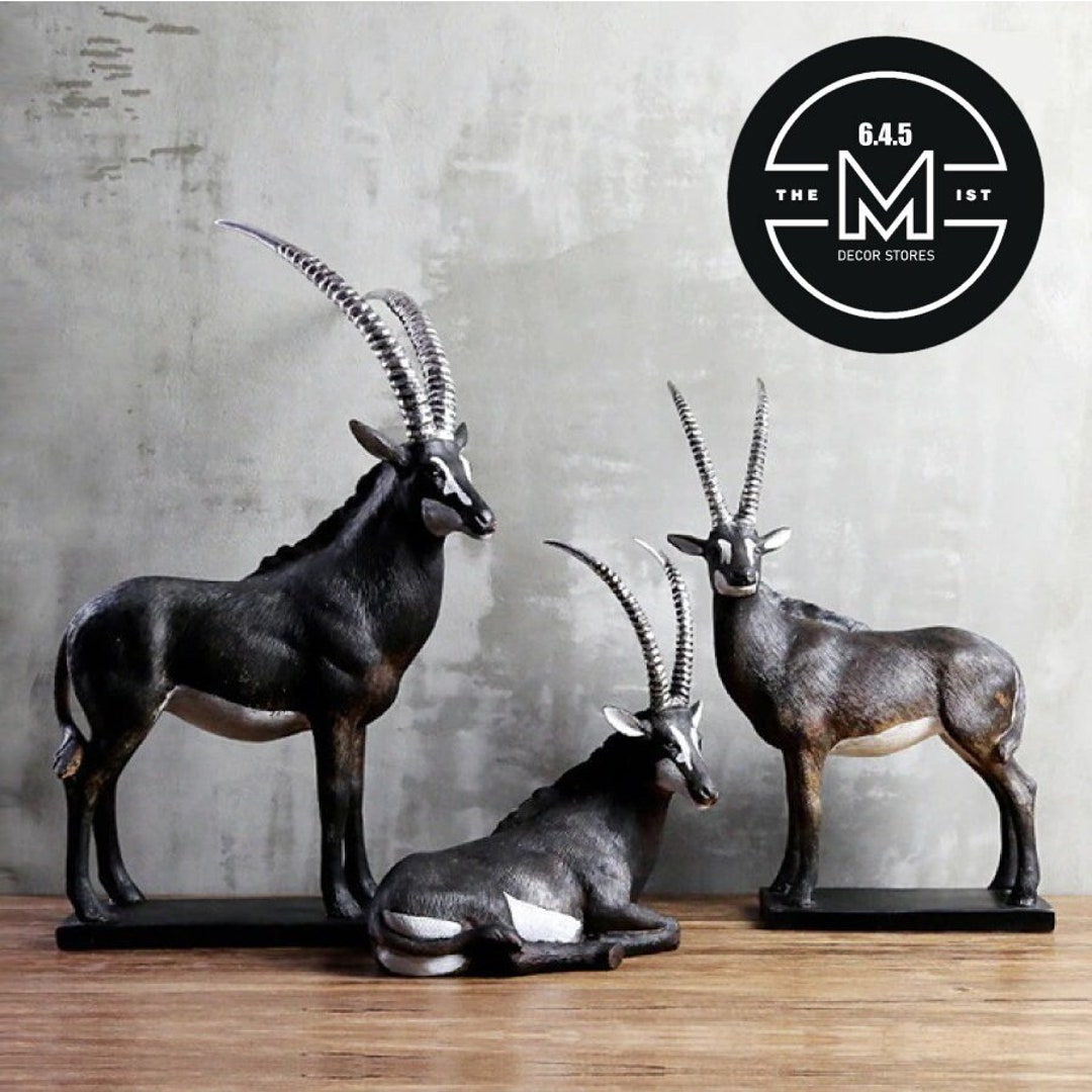 MD-11176 Handmade Antelope Sculpture Resin Gazelle Statue Herbivore ...