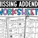 Missing Addend Worksheets: Dominoes, Part Part Whole, and Equation ...