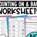 Counting on to Add and Counting Back to Subtract Worksheets: First ...