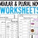 Singular and Plural Noun Worksheets: First and Second Grade Worksheets ...