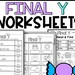 Final Y Worksheets: First Grade Phonics Practice for Words With a Y ...