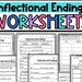 Inflectional Endings Printable Worksheets: ED ING and S Endings First ...
