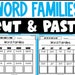 Word Families Cut and Paste Phonics Worksheets: Printable First Grade ...