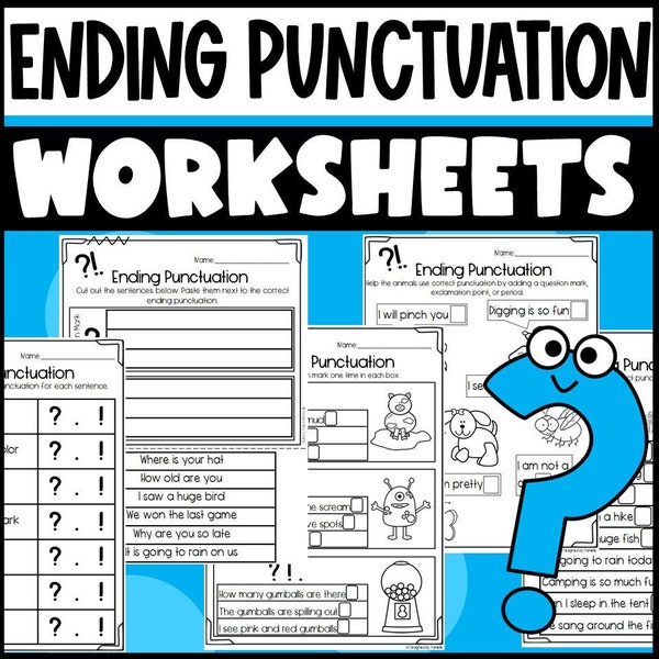 Punctuation Worksheets - Etsy