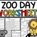 Zoo Day Themed Activities and Worksheets: Back to School Review Math ...