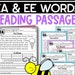 EE and EA Reading Passages: Long E Double Vowels With Comprehension ...