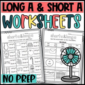 Long A and Short A Worksheets: Cut and Paste Sorts, Cloze, and More ...