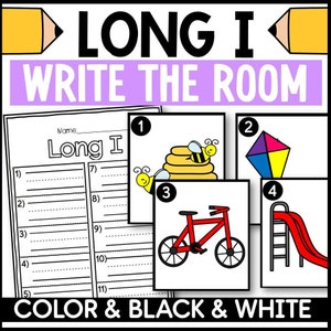 Long I Write the Room: Long Vowel I With a Silent E Words Task Cards ...