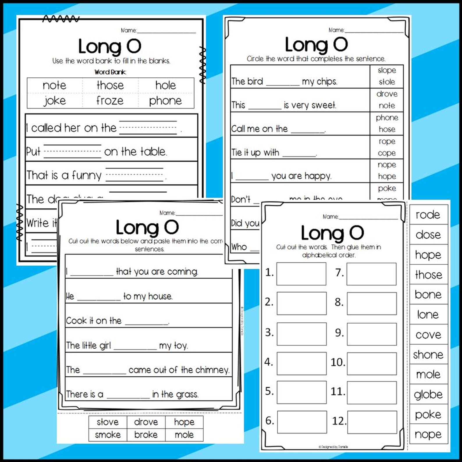 Long O, Silent E Worksheets Cvce Words Magic E Sneaky E Activities Long ...