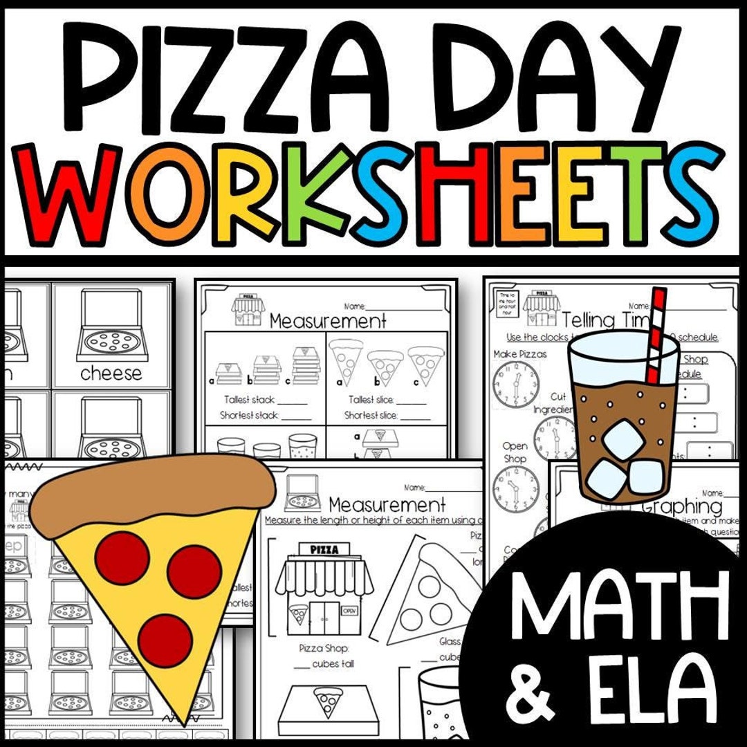 Pizza Day Themed Activities and Worksheets: Back to School Review Math ...
