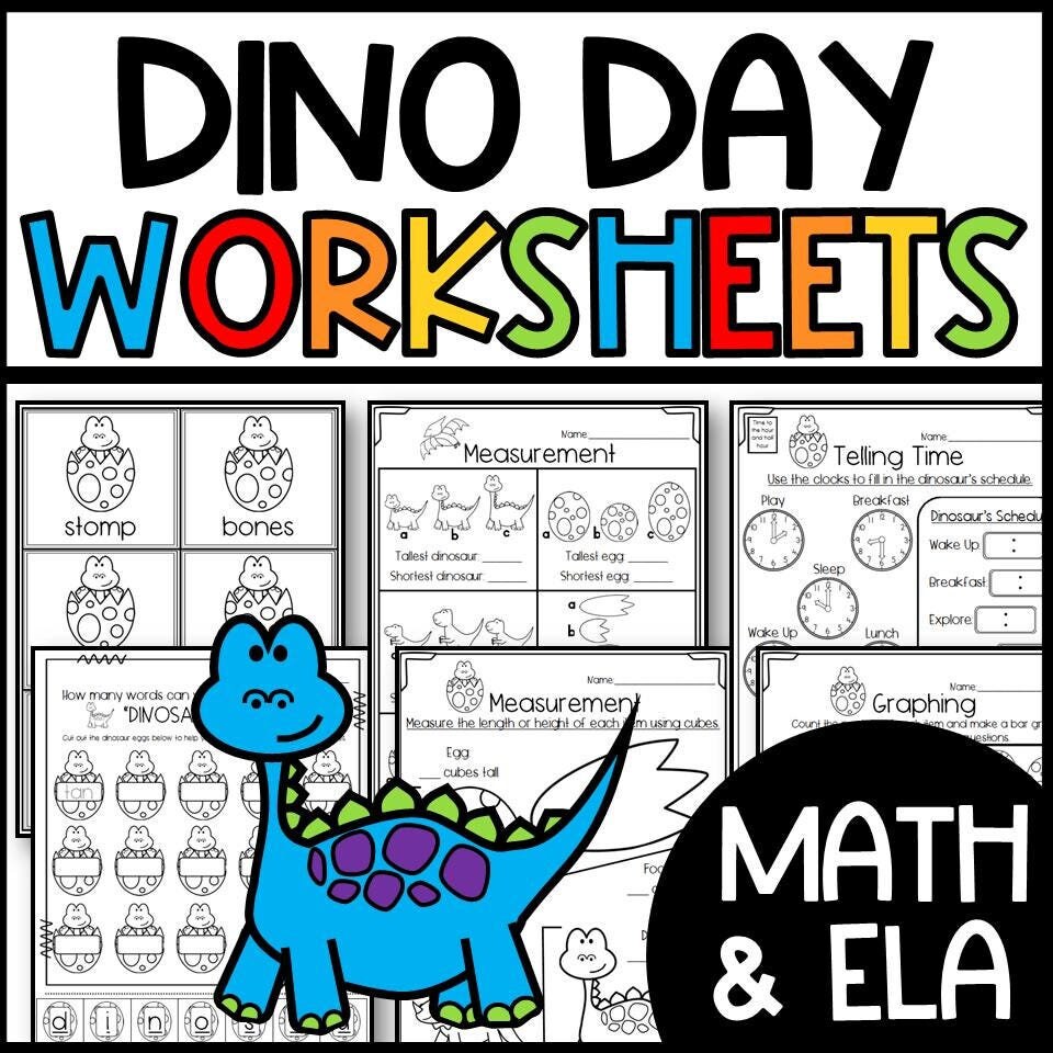 Dinosaur Day Themed Activities & Worksheets: Back to School Fun Packet ...