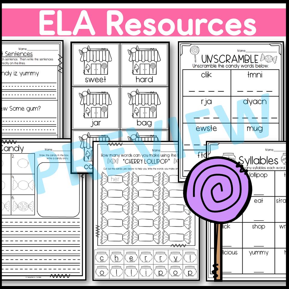 Candy Day Themed Activities and Worksheets: Back to School Fun Packet ...