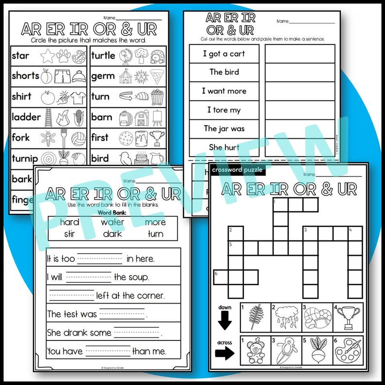 Bossy R Worksheets: Word Sorts, Picture Sorts, Cloze, I Spy, R ...