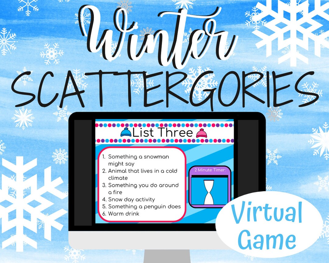 Winter Scattergories / Zoom Game / Google Meet Game / Virtual Winter ...