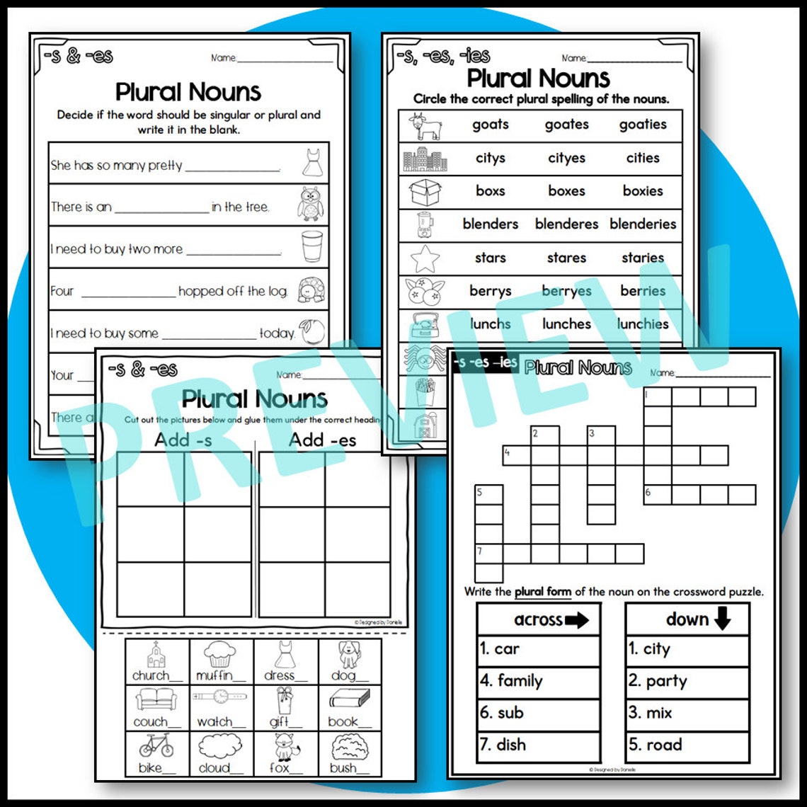 Singular and Plural Noun Worksheets: First and Second Grade Worksheets ...