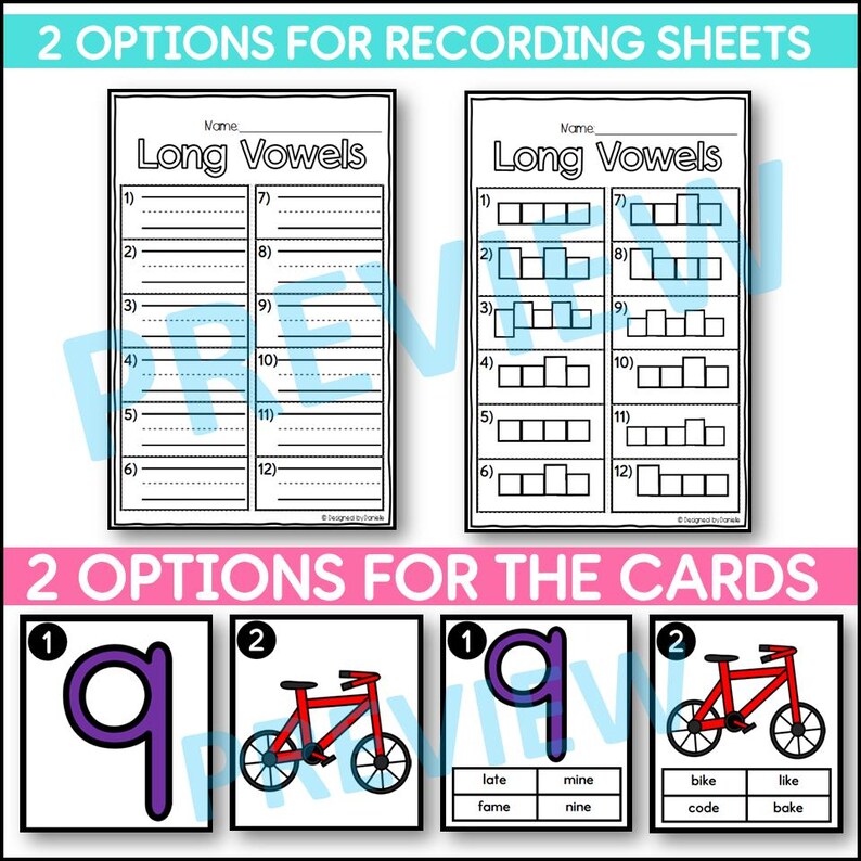 Long Vowel Write the Room: Long Vowels With a Silent E Task Cards ...