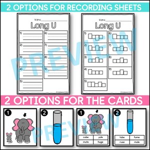 Long U Write the Room: Long Vowel U With a Silent E Words Task Cards ...
