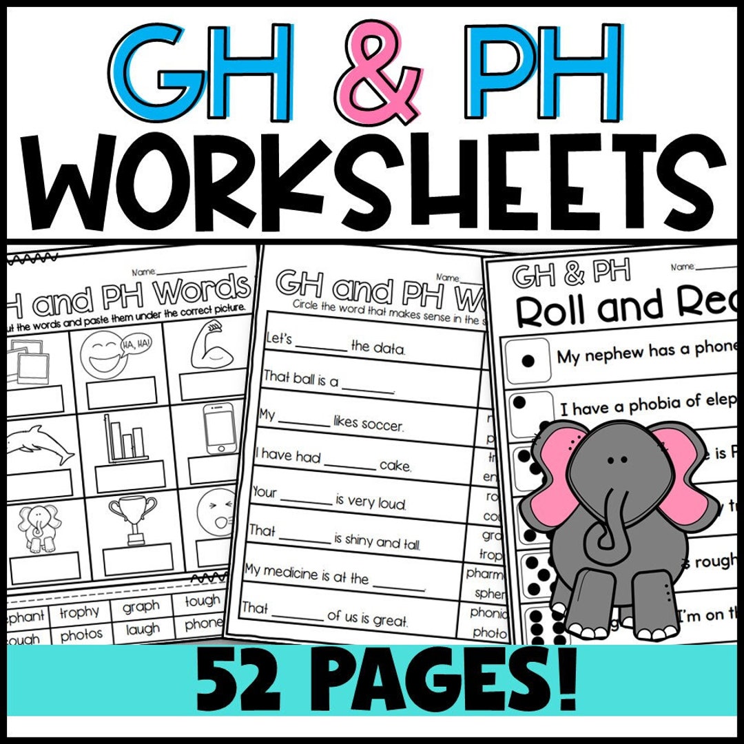 PH and GH Worksheets: Cut and Paste Sorts, Cloze, Read and Draw Instant ...