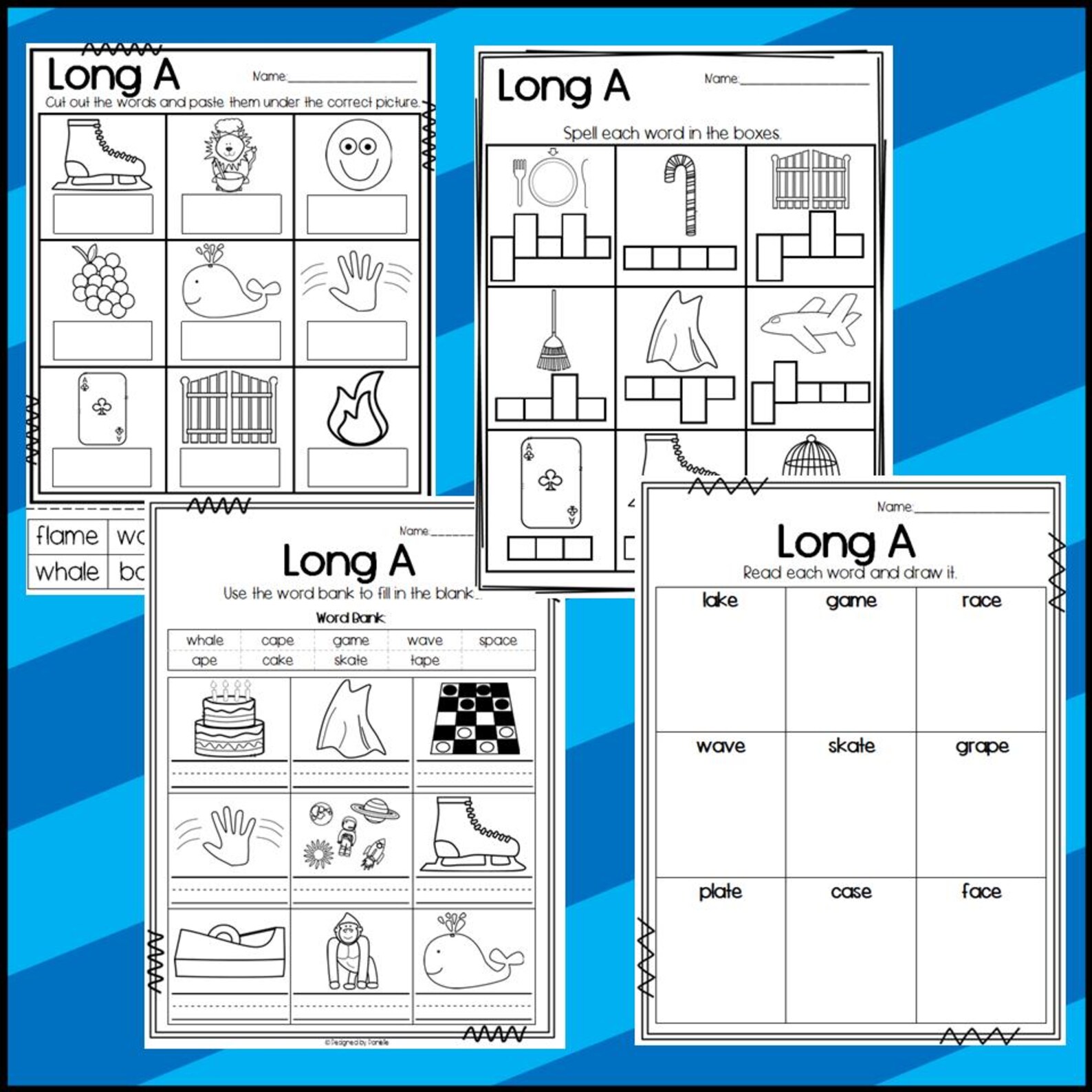 Long A Silent E Worksheets Activities Magic E Sneaky E Phonics Word ...