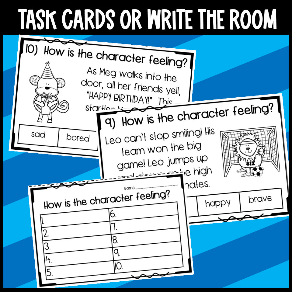 Worksheets: Identify Words That Suggest the Character's Feelings First ...