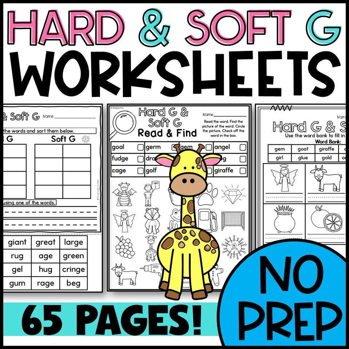 Hard and Soft G Worksheets: Sorts, Cloze, Mystery Picture, Color by ...