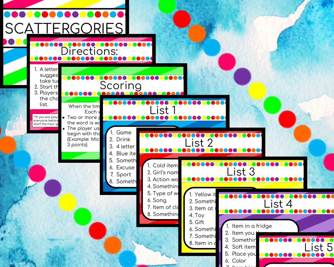 Scattergories / Zoom Game / Google Meet Game / Virtual Party - Etsy