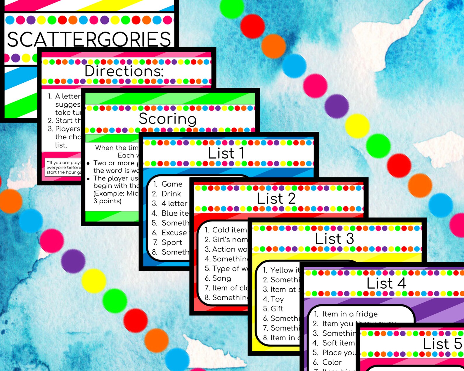 Scattergories / Zoom Game / Google Meet Game / Virtual Party - Etsy