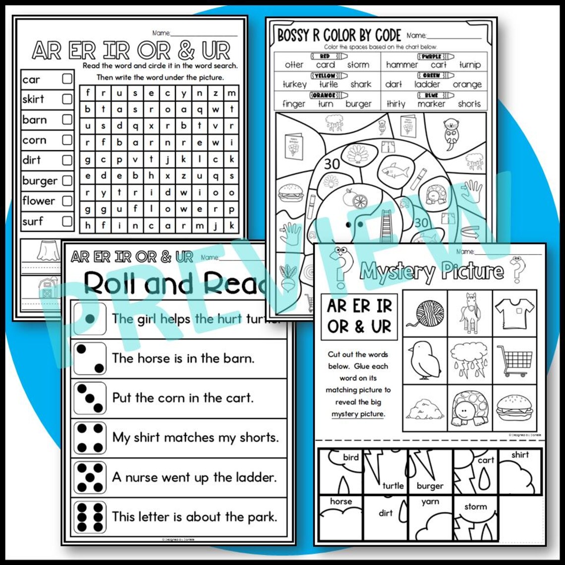 Bossy R Worksheets: Word Sorts, Picture Sorts, Cloze, I Spy, R ...