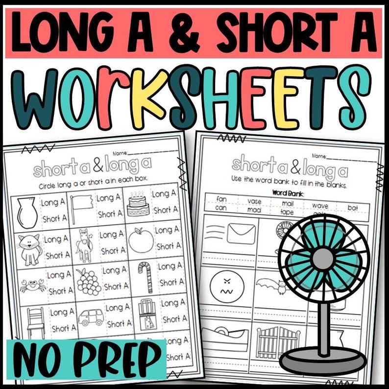 Long A and Short A Worksheets: Cut and Paste Sorts, Cloze, and More ...