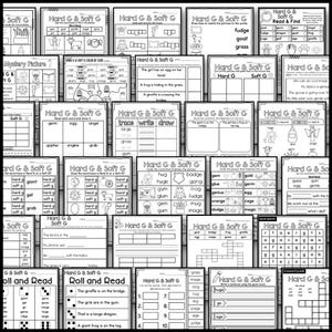 Hard and Soft G Worksheets: Sorts, Cloze, Mystery Picture, Color by ...
