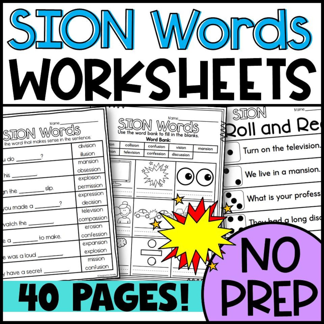 SION Worksheets: Word Sorts, Picture Sorts, Cloze, Mystery Picture ...