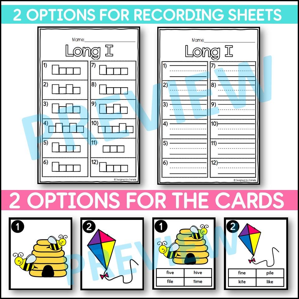 Long I Write the Room: Long Vowel I With a Silent E Words Task Cards ...