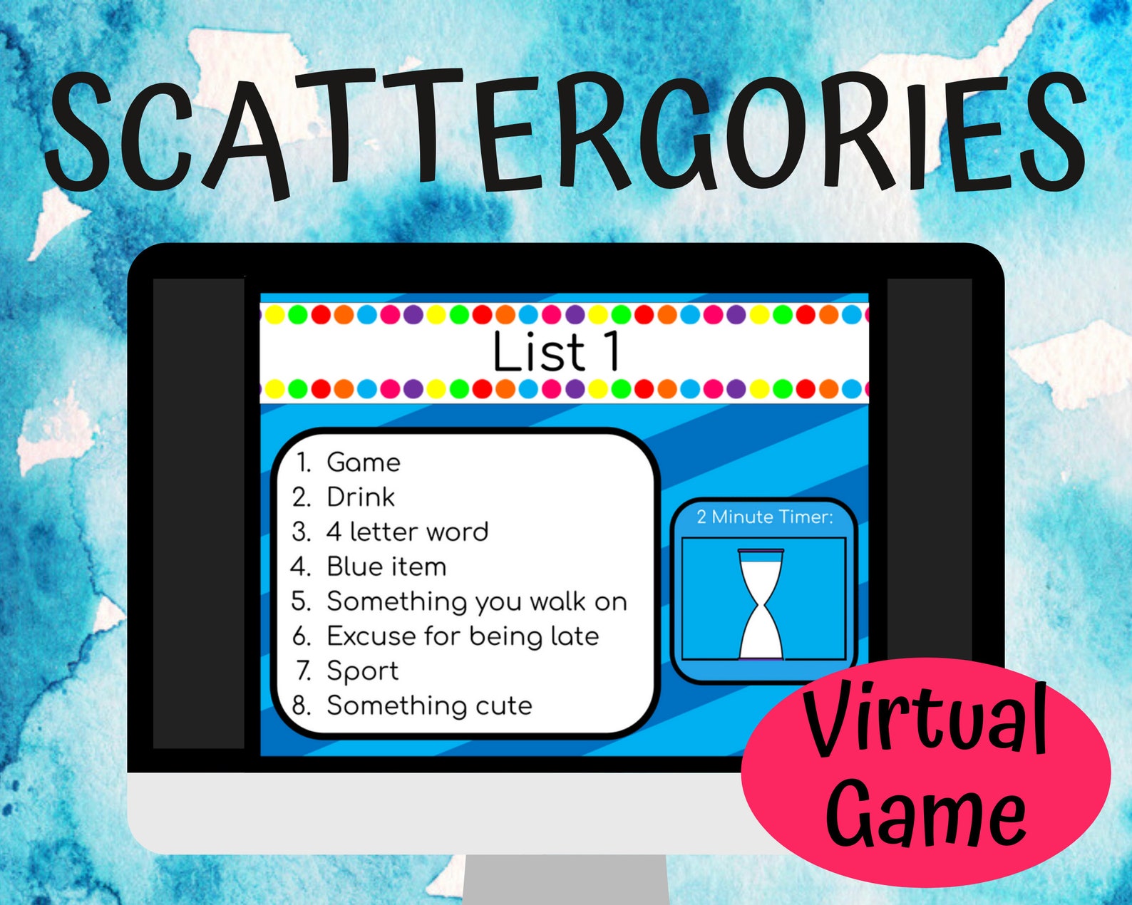 Scattergories / Zoom Game / Google Meet Game / Virtual Party - Etsy