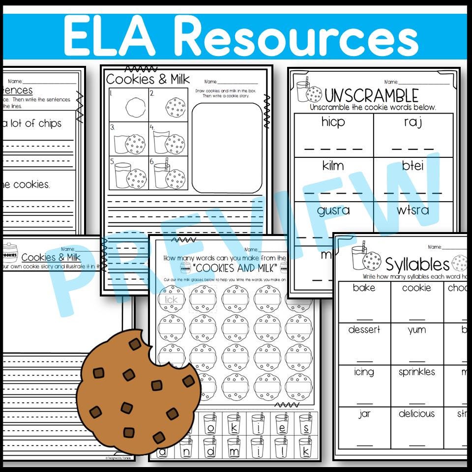 Cookie Day Themed Activities and Worksheets: Back to School Fun Packet ...