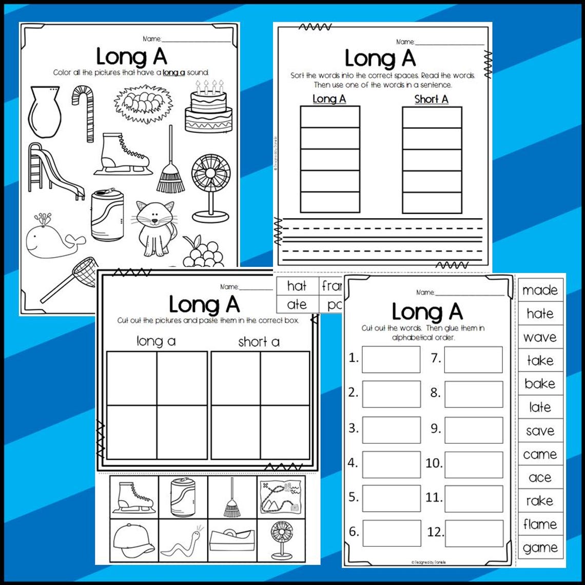 Long A Silent E Worksheets Activities Magic E Sneaky E Phonics Word ...