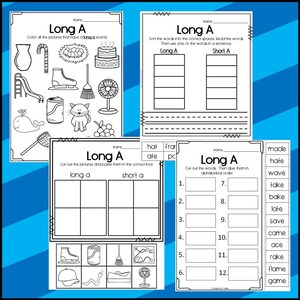 Long A Silent E Worksheets Activities Magic E Sneaky E Phonics Word ...