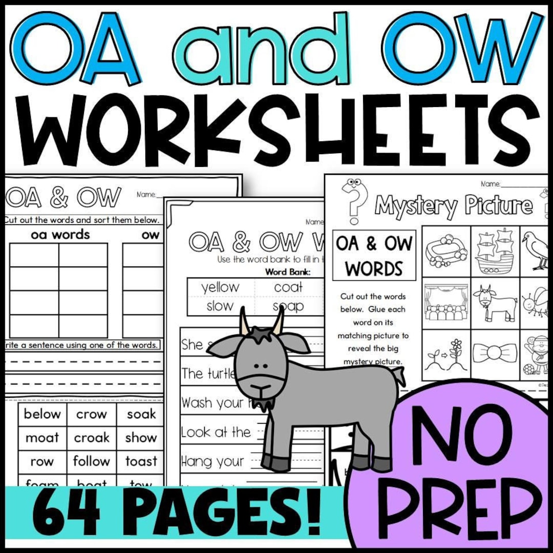 OA and OW Worksheets and Sorts, Color by Code, Cloze, Mystery Pic, No ...