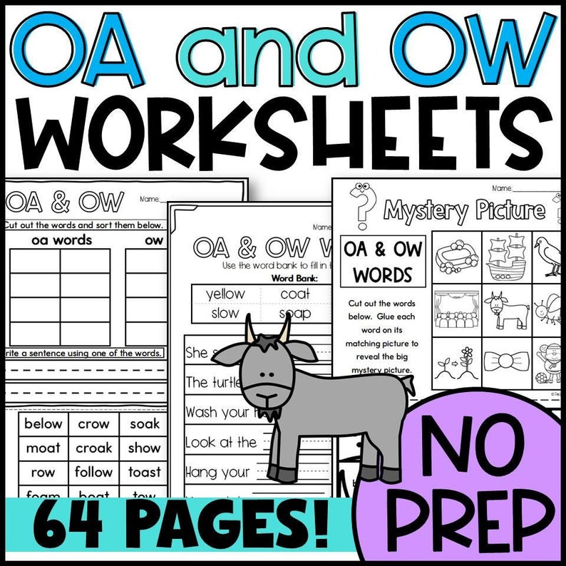 OA and OW Worksheets and Sorts, Color by Code, Cloze, Mystery Pic, No ...