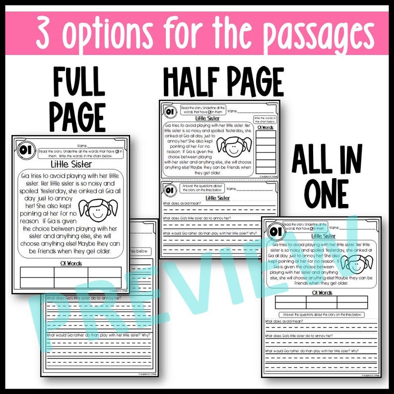 OI and OY Reading Passages Diphthongs With Comprehension Questions for ...
