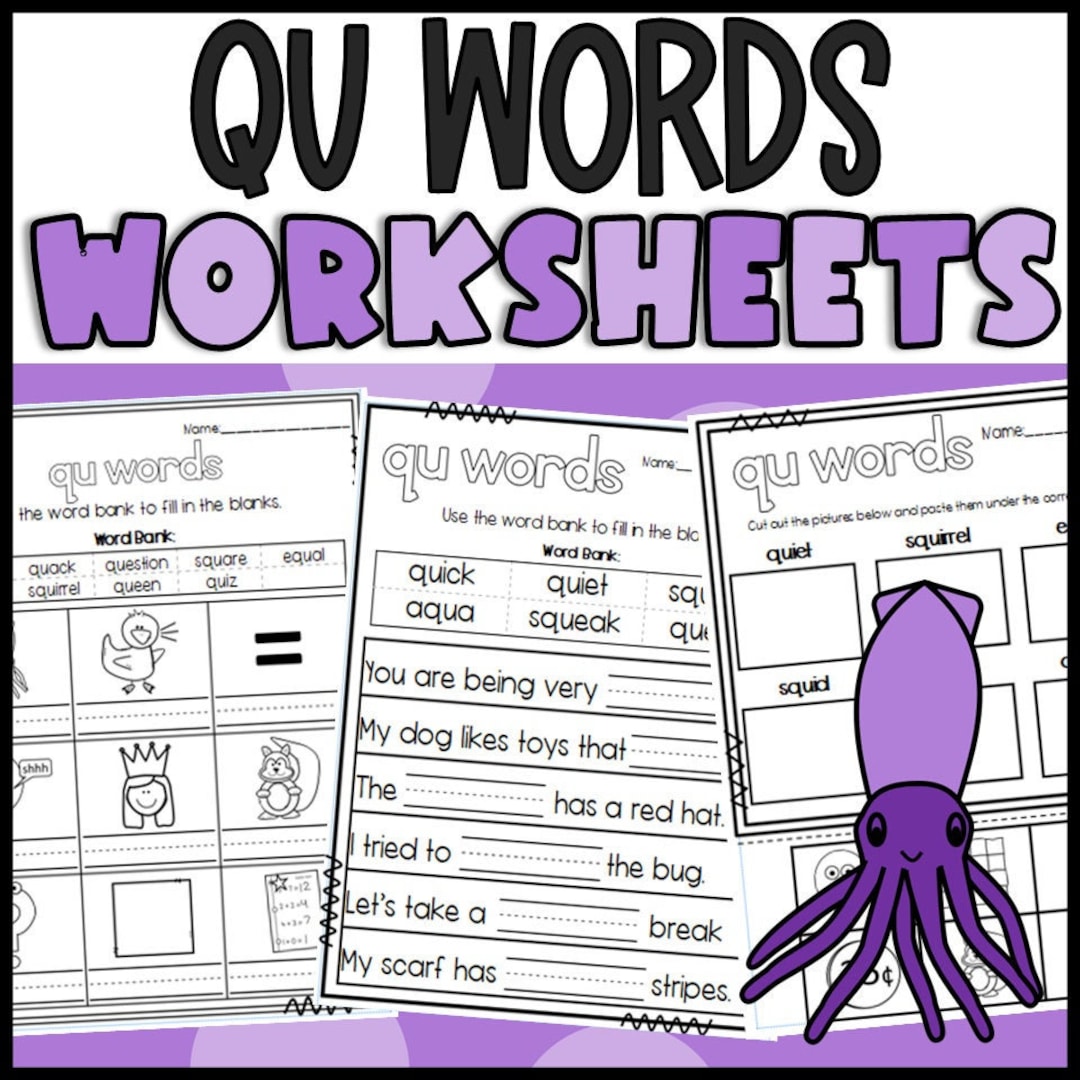 QU Worksheets : Sorts Matching Read and Draw and More - Etsy