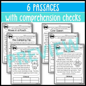 OU and OW Passages: First Grade Reading Worksheets. PDF Download - Etsy