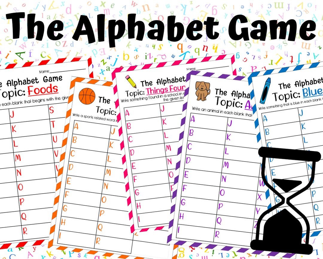 The Alphabet Game: Party Game/ Word Game/ Family Fun/ Scattergories - Etsy